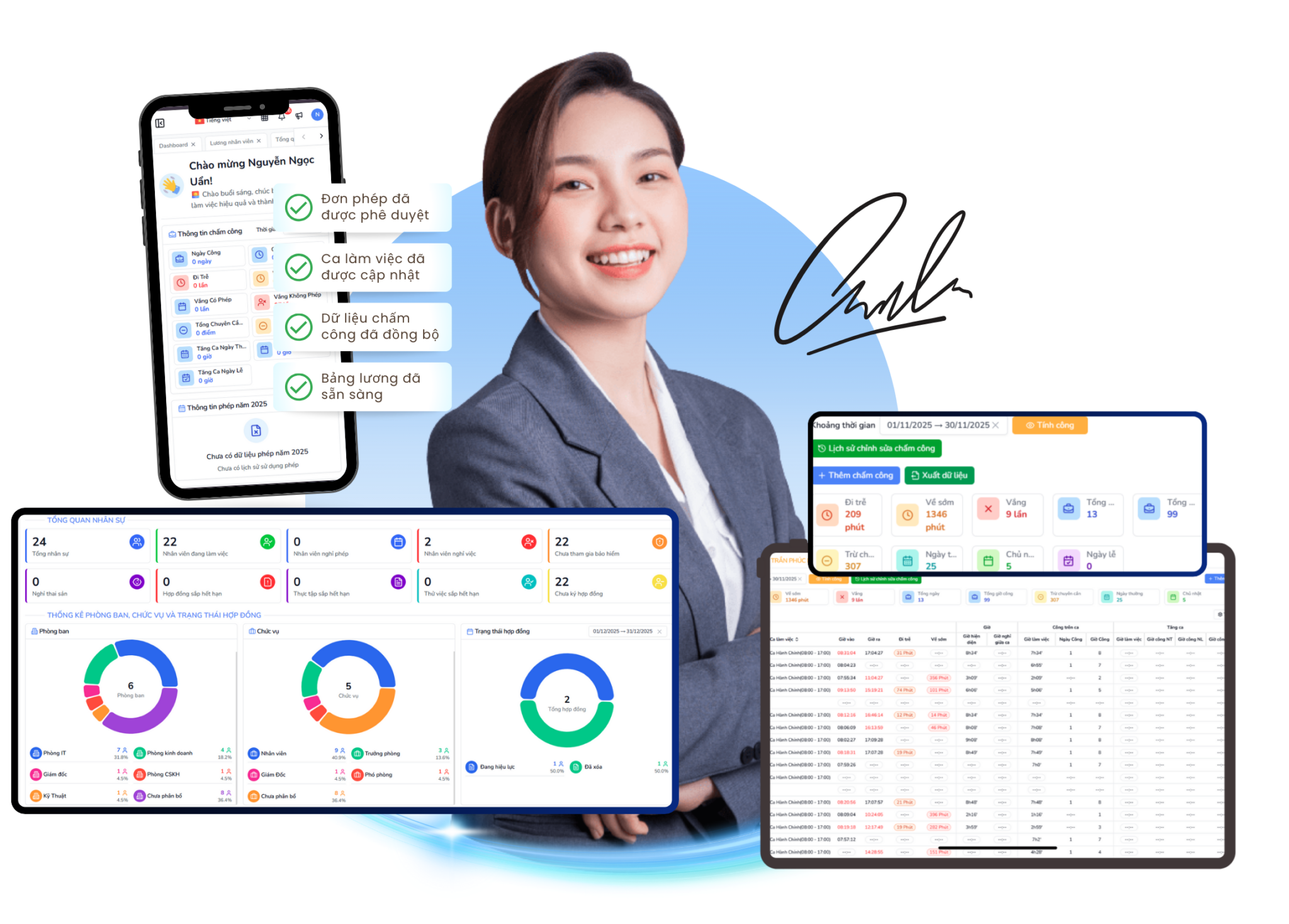 Nền tảng Chấm Công – Nhân Sự – Tính Lương toàn diện – VK-SOFTWARE